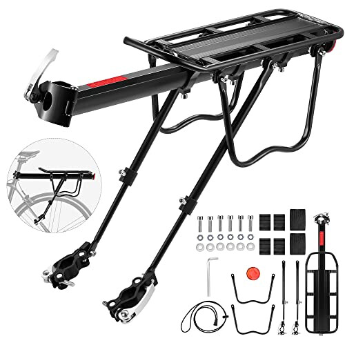Rear Bike Rack, Adjustable Bicycle Rear Cargo Rack, MTB Rear Rack, Bike ...