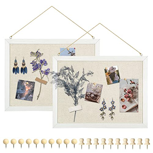 Cork Board Pin Board with Linen Double-Sided 2-Pack 30 X 40CM, Small ...