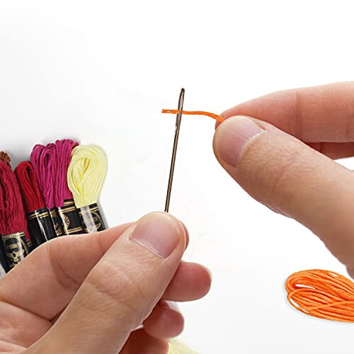 Curtzy Embroidery Thread (100 Skeins) - 8m Rainbow Colours 6 Strand ...