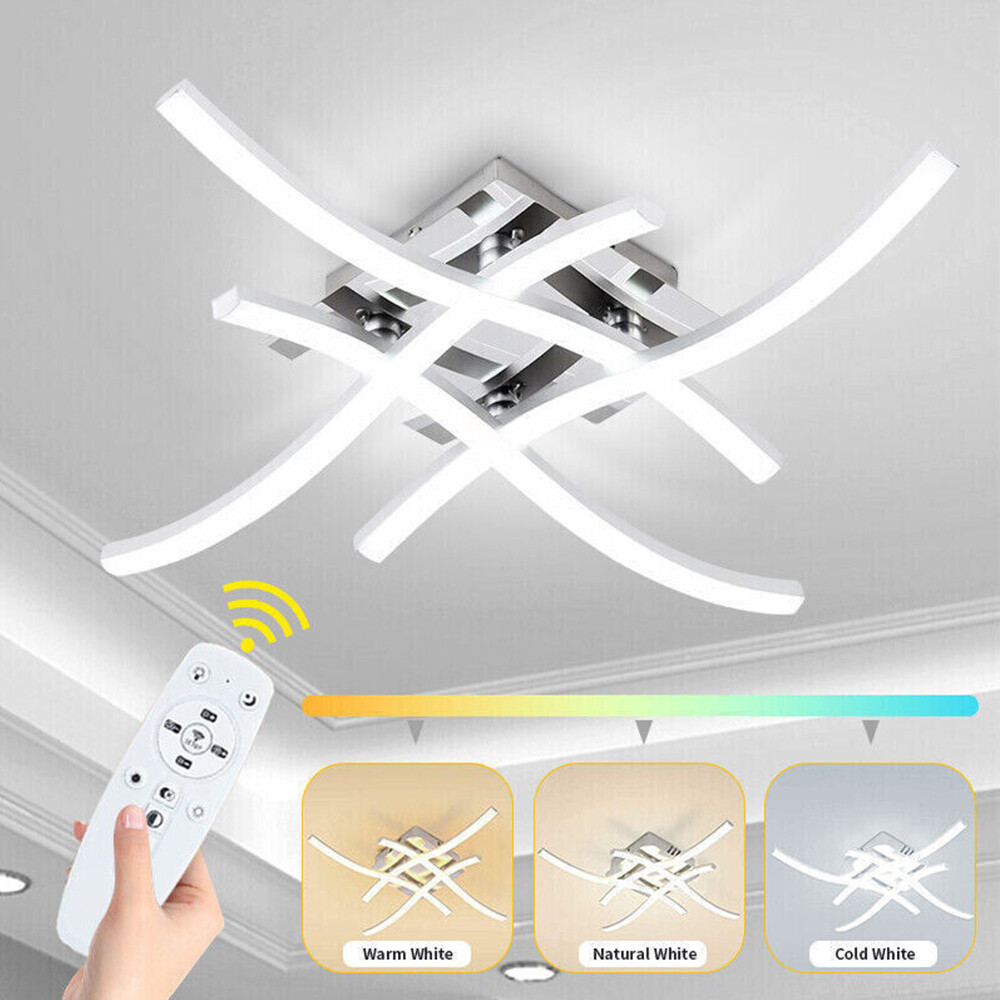 LED Ceiling Light, Elegant Curved Design Ceiling Lights, 4 Built-in LED ...