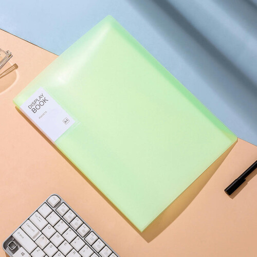 (-green-, 100 pages) 3 Pieces Of A4 Data Album Transparent Multi -Layer ...