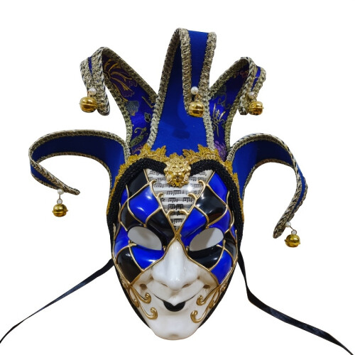 (Blue) Elegant Creepy Circus Clown Mask - Perfect for Halloween ...