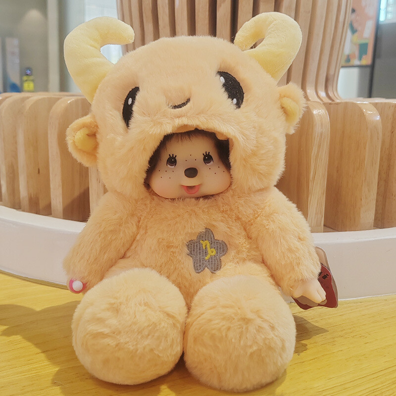 (Capricorn) Monchhichi Figurine Anime 12 Zodiac Aries Plush Toy Stuffed ...