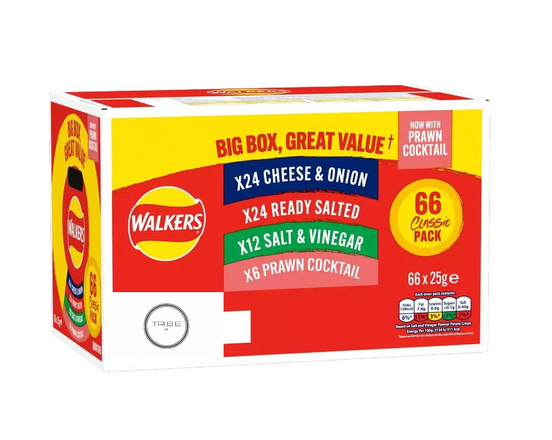 Walkers Crisps Mix Variety 4 Famous Classic Flavours Snack Box 66 x 25g - TriBE UK Label on OnBuy