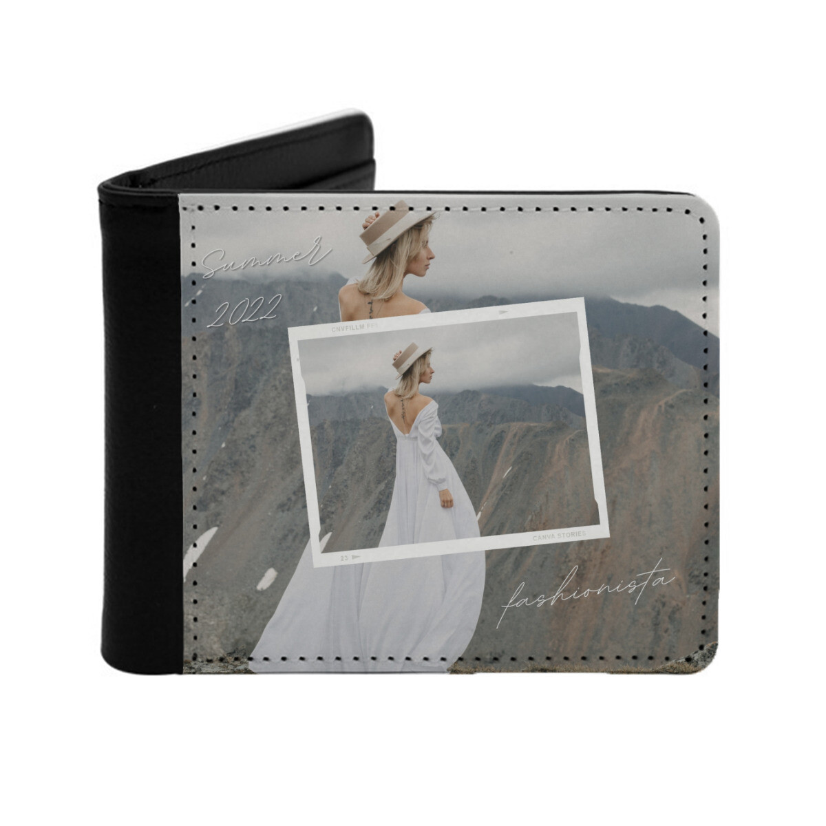 (Branding, Minimal, Woman Fashion, frame) Custom Leather Bifold Wallets ...