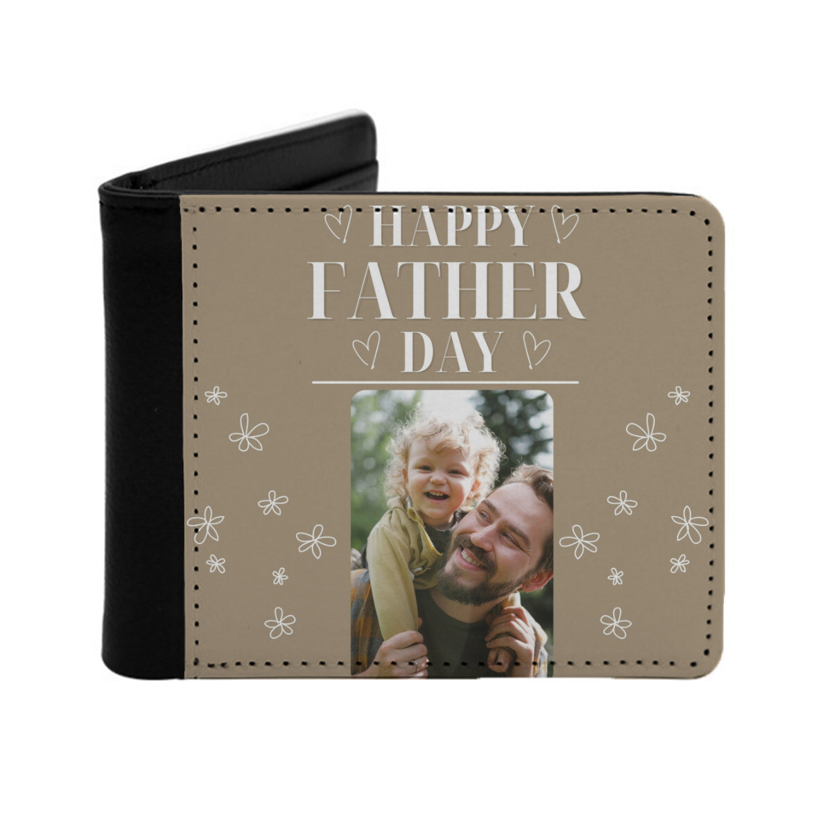 (father day) Custom Leather Bifold Wallets Personalized Photo Image ...