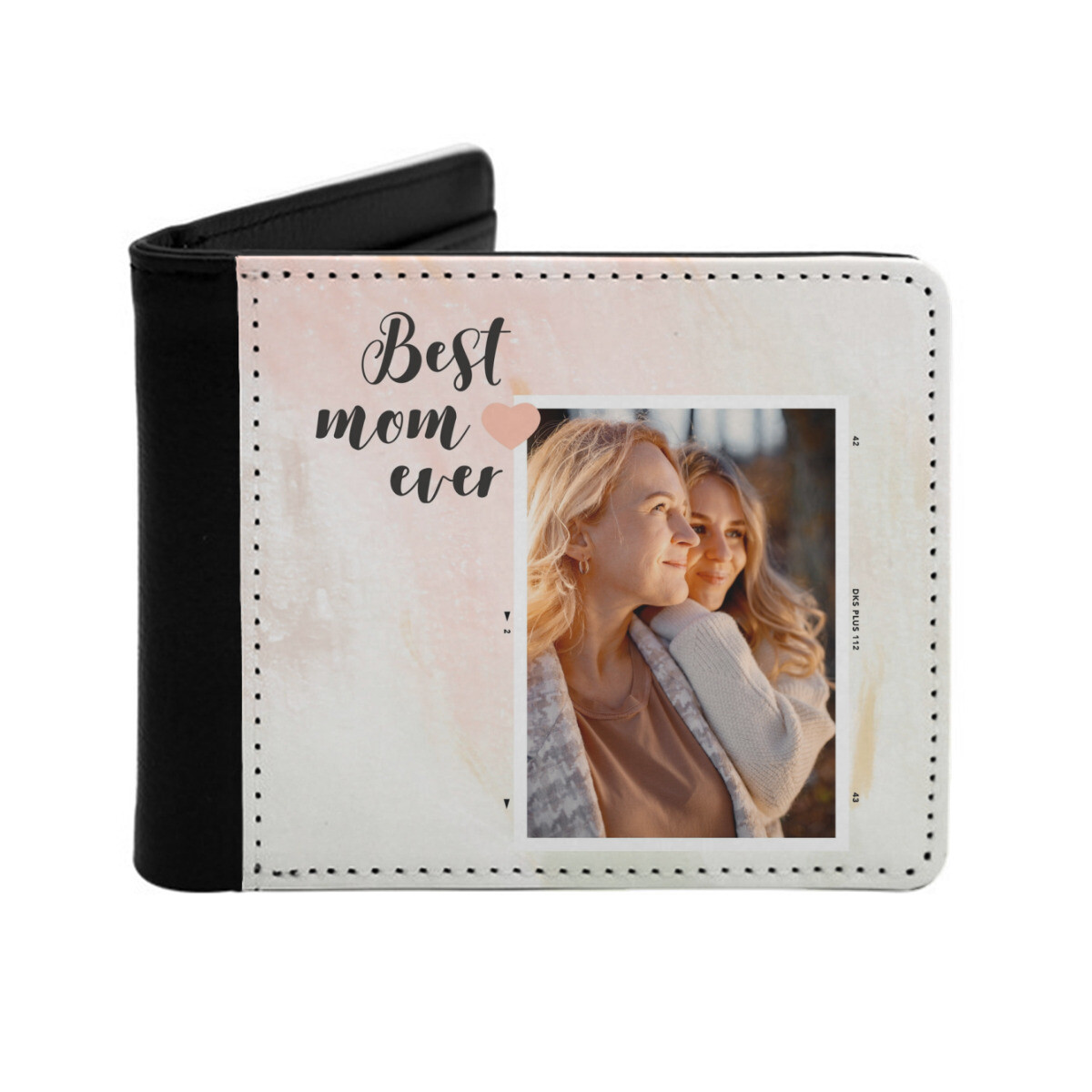 (Pink Minimalist Best Mom Ever) Custom Leather Bifold Wallets ...