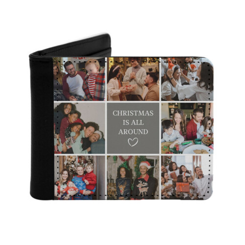 (white simple christmas) Custom Leather Bifold Wallets Personalized ...