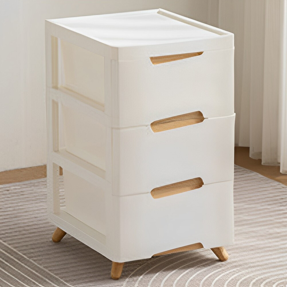 3 Drawers Storage Cabinet Plastic Chest of Drawer Multi-Purpose ...
