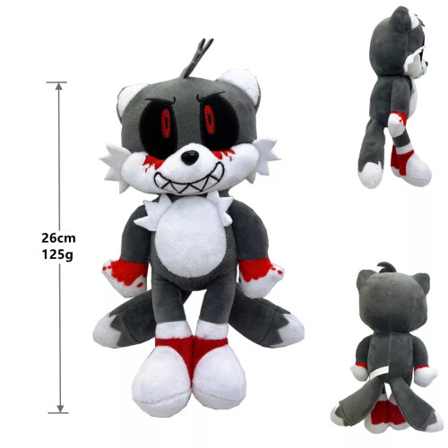 (26cm Grey) Sonic The Hedgehog Plush Knuckles Tails Stuffed Teddy Bear ...