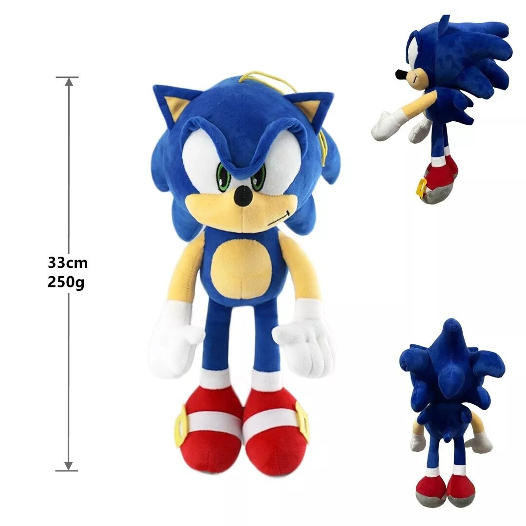 (33cm Blue) Sonic The Hedgehog Plush Knuckles Tails Stuffed Teddy Bear ...