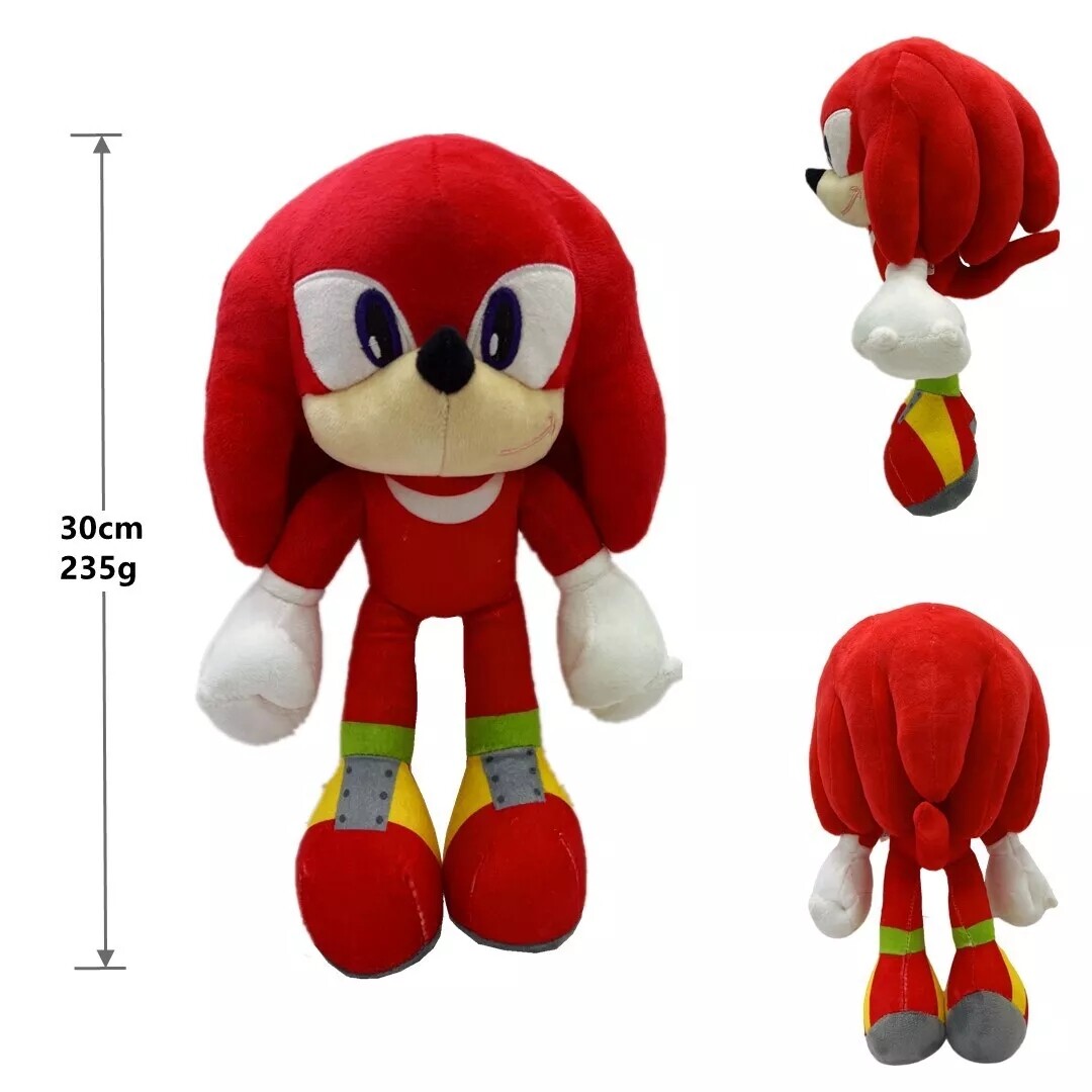 (Q Red) Sonic The Hedgehog Plush Knuckles Tails Stuffed Teddy Bear Soft ...