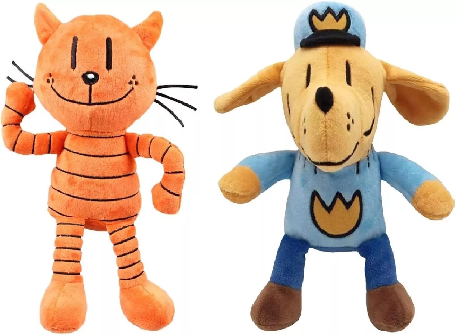 (2 Piece Set) Dogman&Dog Man's Li'l Petey,Funny Detective-Dog Stuffed ...