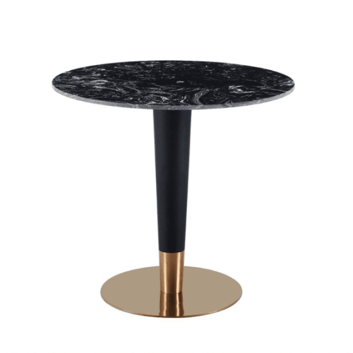 (Black Round Table with Gold&Black Leg) 60cm Pantheon Marble Round ...