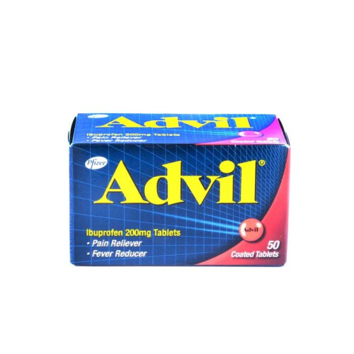 Advil 200 mg Coated Tablets 50's Bottle, Relieve Minor Aches & Pain Due ...