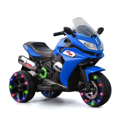 (Blue) TAMCO 12V Kids Electric motorcycle/ ride on motorcycle, Three lighting wheels Kids ...