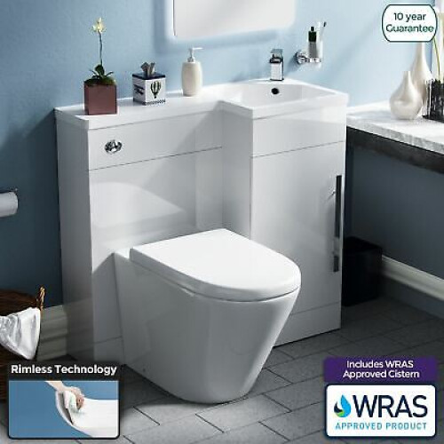 WC Basin RH 900 mm Vanity Sink and Toilet Unit Concealed Cistern Ellen ...