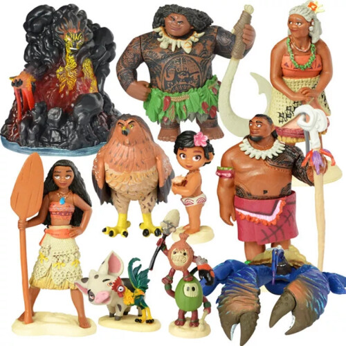 10pcs Moana Figure Doll Play Set Figurine Toys Cake Topper Collectable ...