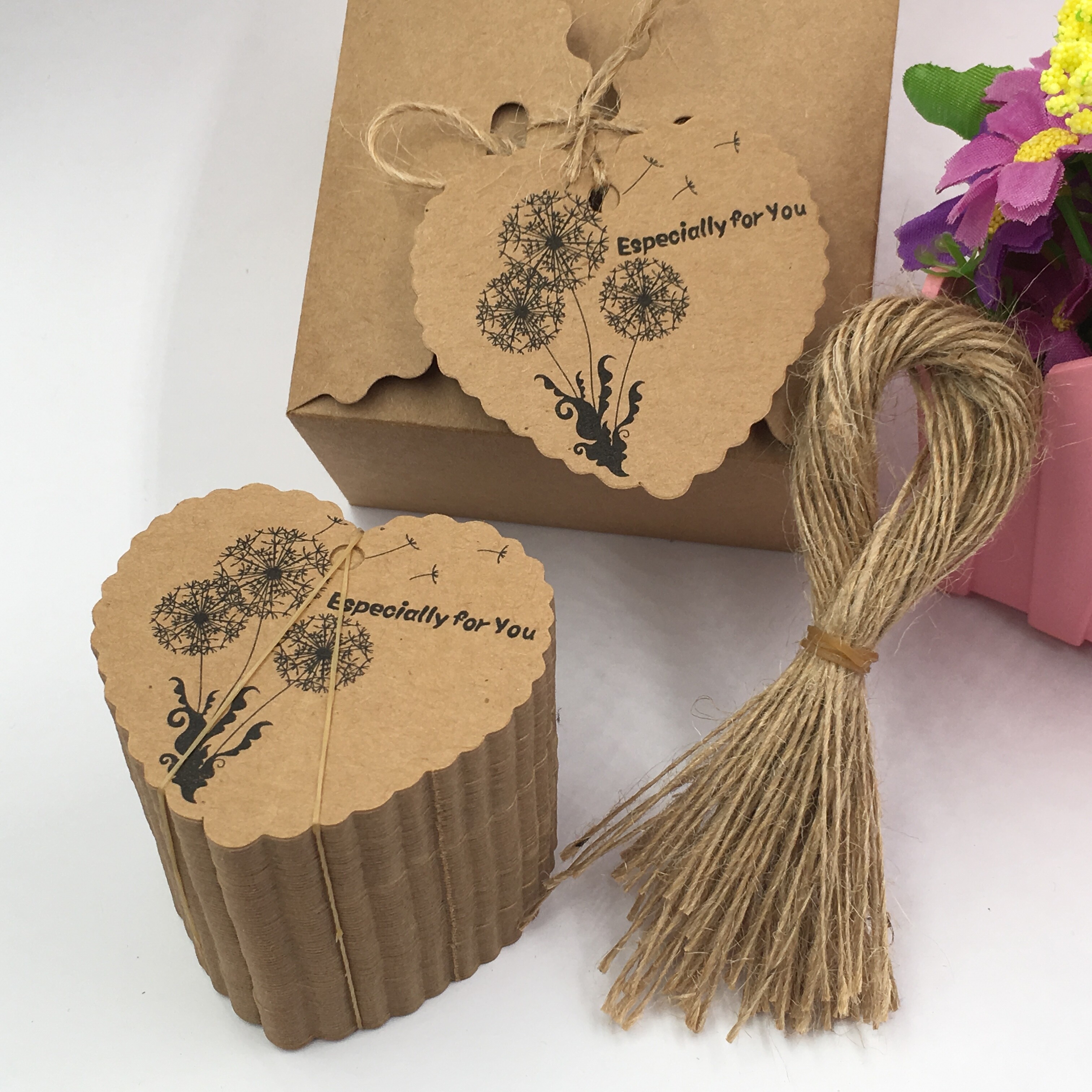 500pcs Kraft Heart Shape Label Natural Kraft Paper Hang Tag Label for ...