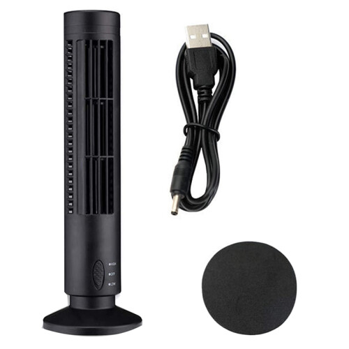 Small Tower Fan,Portable Fan Quiet Bladeless ,2 Speed Electric Fan USB ...