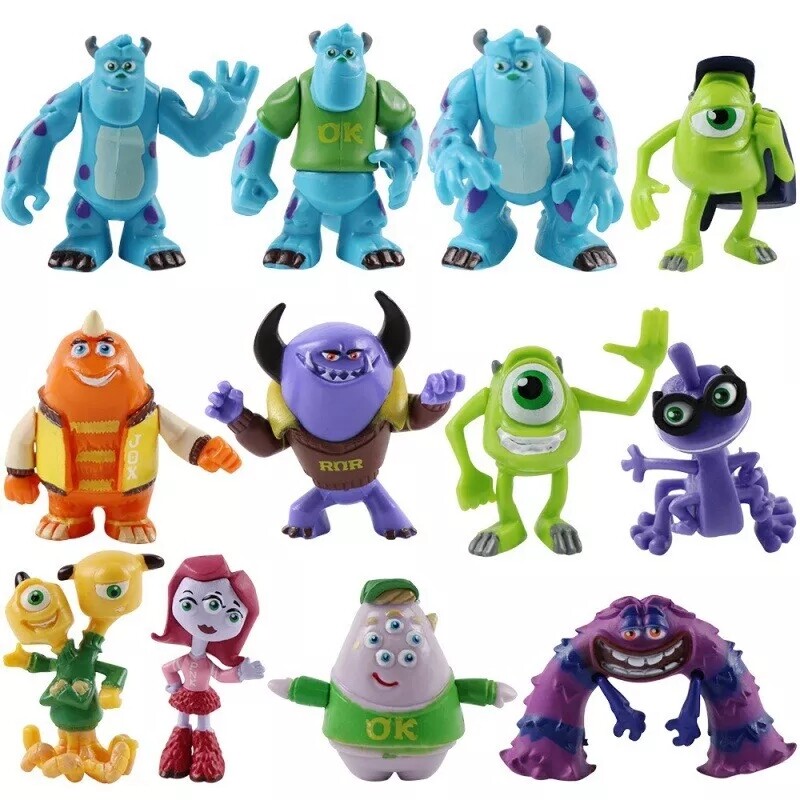 12Pcs Monsters University Mike Sully Monsters Inc Action Figure Kids ...
