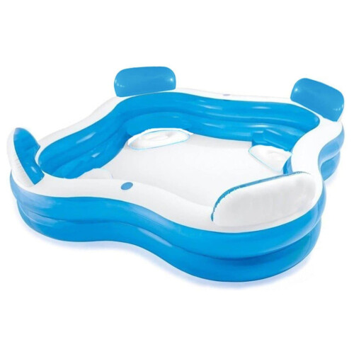 4 Seater Family Paddling Pool Inflatable Swimming Pool with Built-in ...