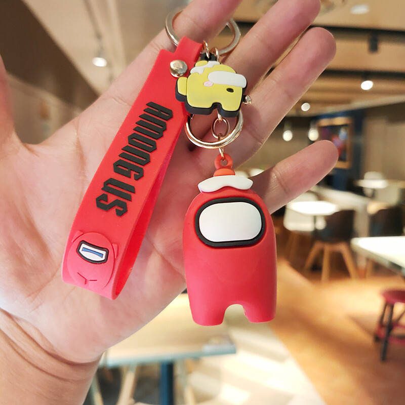 (Red) Cartoon Style Among Us Keychains Pvc Space Imposter Key Rings ...