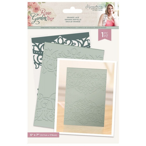 Sara Signature Rose Garden - 5x7 Embossing Folder - Grande Lace on OnBuy