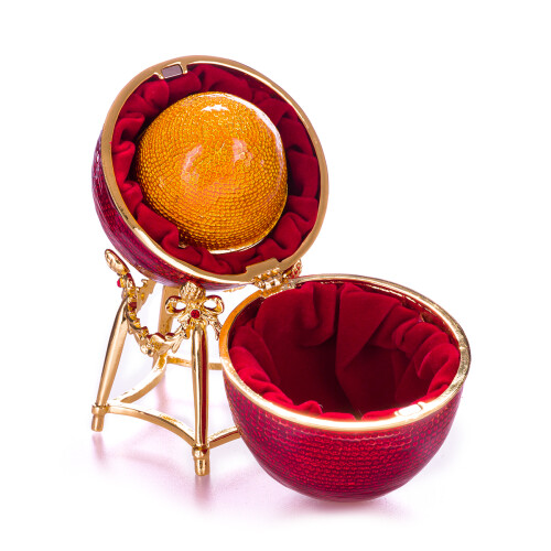 primer Huevo al estilo Fabergé de Gallina caja de joya con estatuilla ...