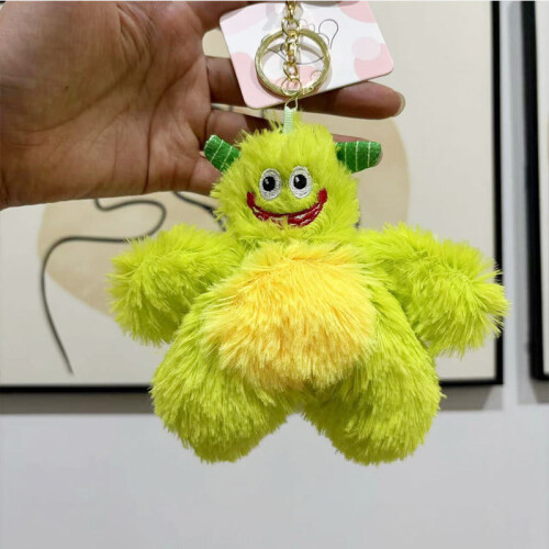 (Grass Green) Soft Fluffy Yeti Plush Keychain Kawaii Monster Toy Figure ...