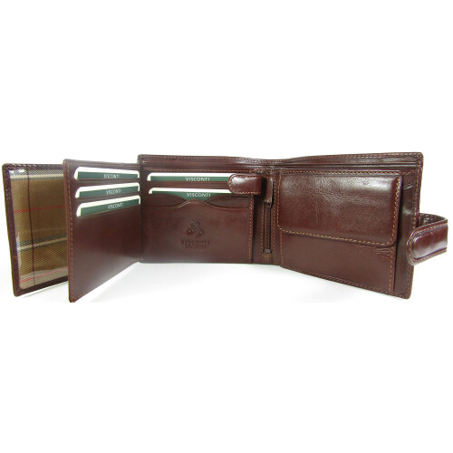 New Visconti Monza Rome Italian Glazed Leather RFID Blocking Men's ...