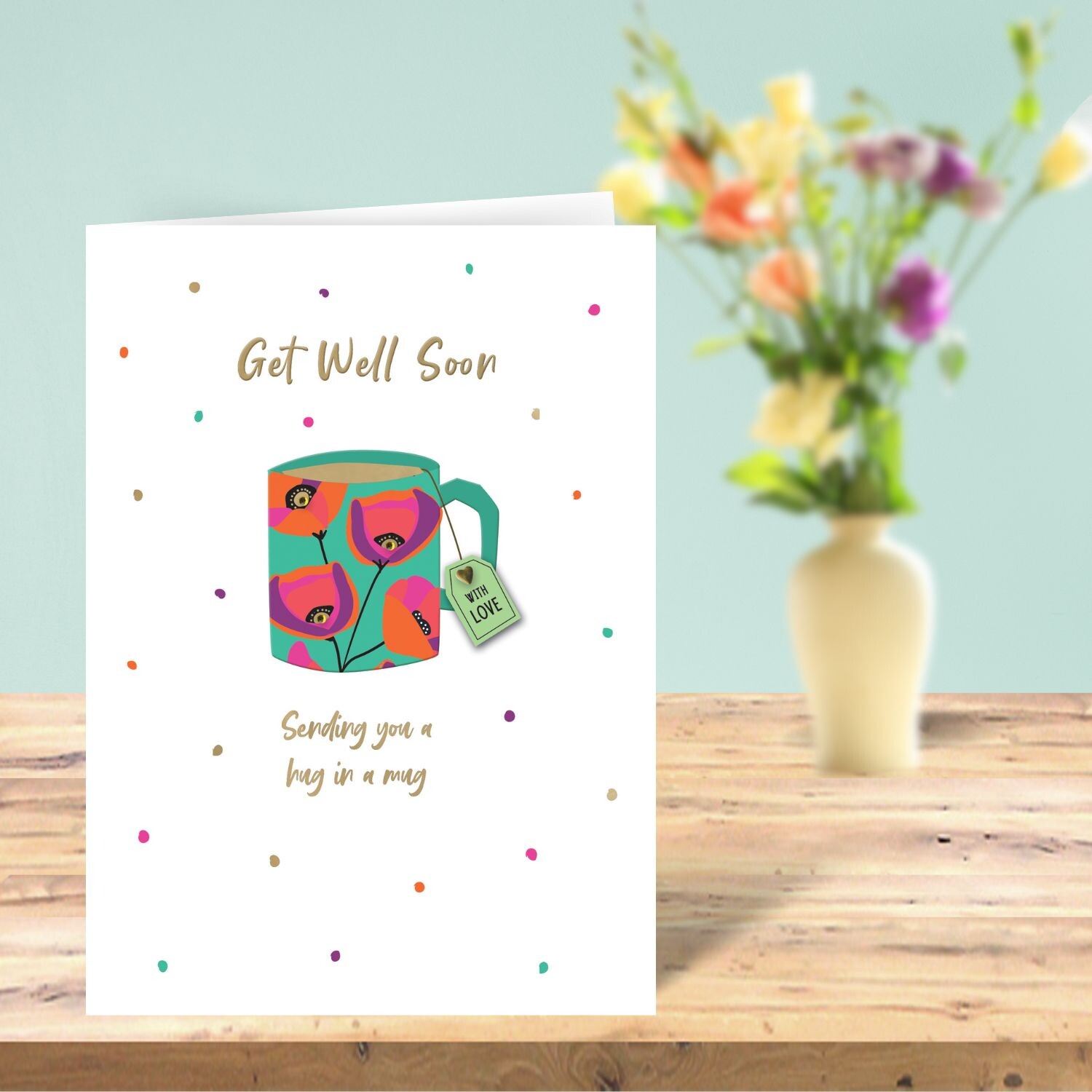 A Hug In A Mug Get Well Soon Hand-Finished Get Well Greeting Card on OnBuy