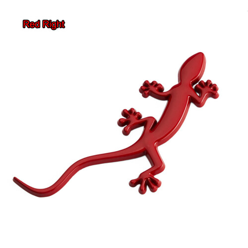 (Red Right) 1Pcs Funny 3D Metal Gecko Lizard Badge Logo Sticker Decal ...