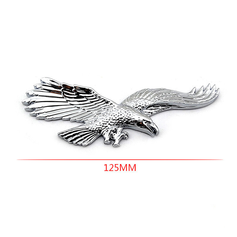 (Chrome A) 3D Chrome Color 120mm Flying Eagle Car Stickers Logos Emblem ...