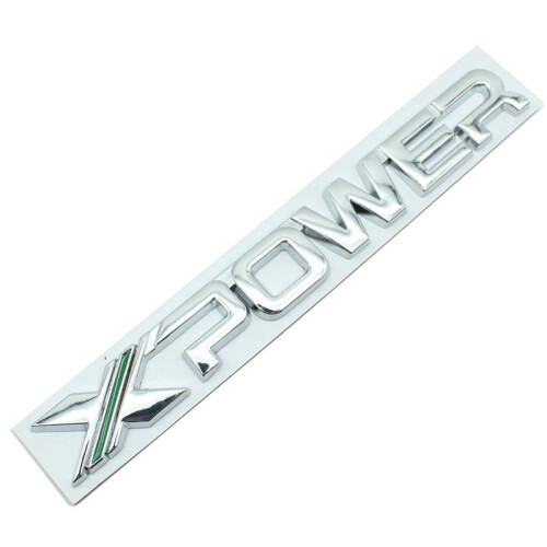 (XPOWER Silver Green) 3D Metal Black Logo X XPOWER Emblem Car Fender ...