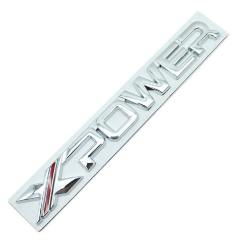 (XPOWER Silver Red) 3D Metal Black Logo X XPOWER Emblem Car Fender ...