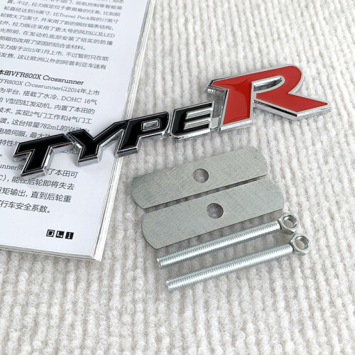 (Type R Grill-B) 3D Metal Car Front Grille Emblem Type R Logo Decal For ...
