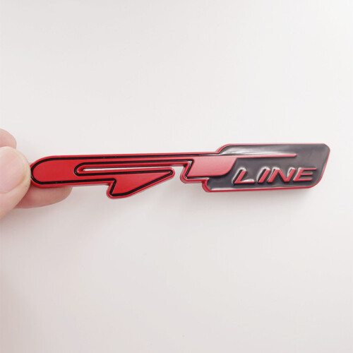 (GT line Red Black) 3D Metal Car Letters GT Line Sticker Emblem Logo ...