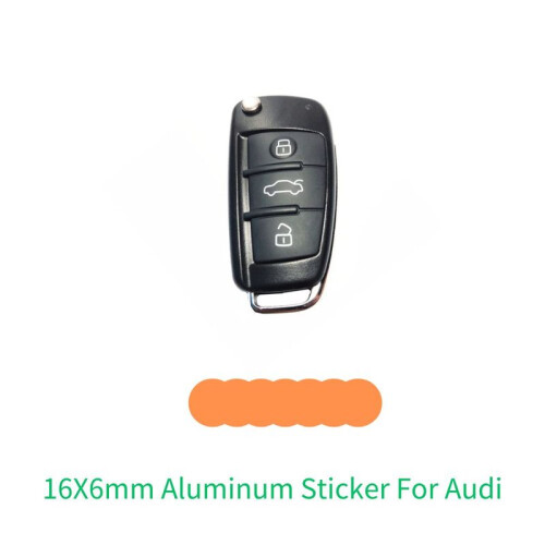 (100 pcs) 16x6 mm Aluminum Metal Emblem Symbol Badges Sticker For Audi ...