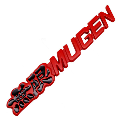 (Sticker Black Red) 3D Metal Mugen Logo Car Emblem Rear Trunk Front ...