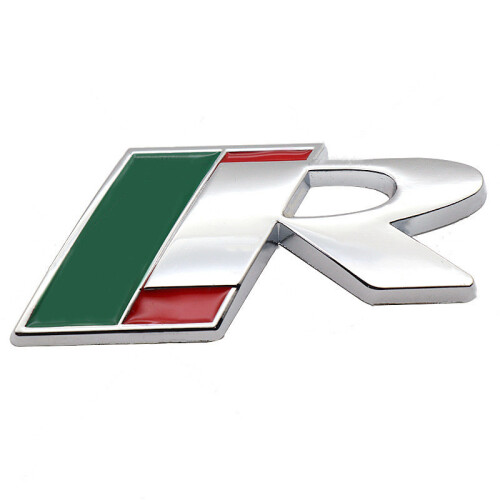 (Sticker R Silver) 3D Metal R Logo Front Grille Car Sticker Emblem ...