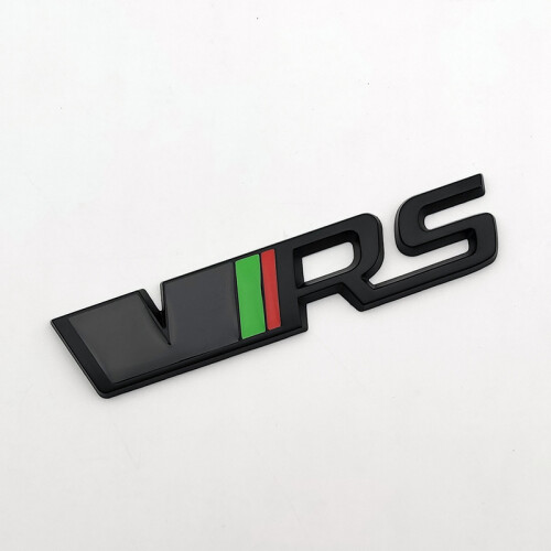 (Sticker Grey Black) 3d RS Logo VRS Emblem Nameplate Car Front Grille ...