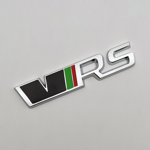 (Sticker Grey Silver) 3d RS Logo VRS Emblem Nameplate Car Front Grille ...