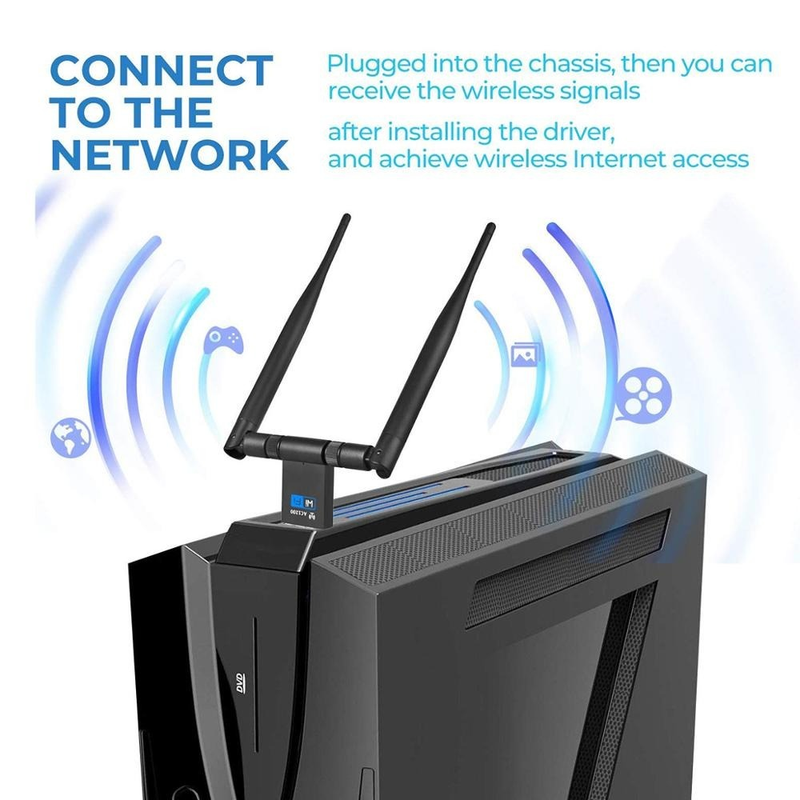 Wireless USB 3.0 Network Card 1200Mbps USB Dual Band 2.4G&5.8G Wifi ...