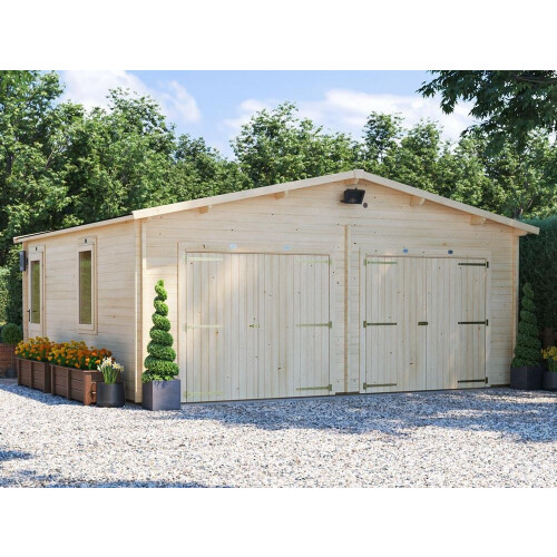 Dunster House Wooden Double Garage Storage Shed Deore 6m x 5.5m on OnBuy