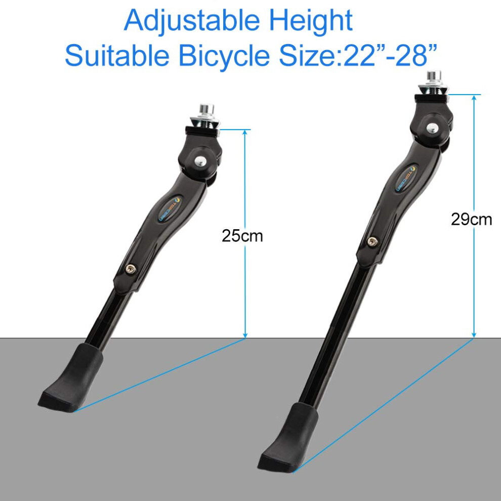 TOPCABIN Bike Kickstand Adjustable Aluminium Alloy Bicycle Kickstand Bike Side Kickstand Fit for 22 24 26 28 Mountain Bike 700 Road Bike BMX MTB