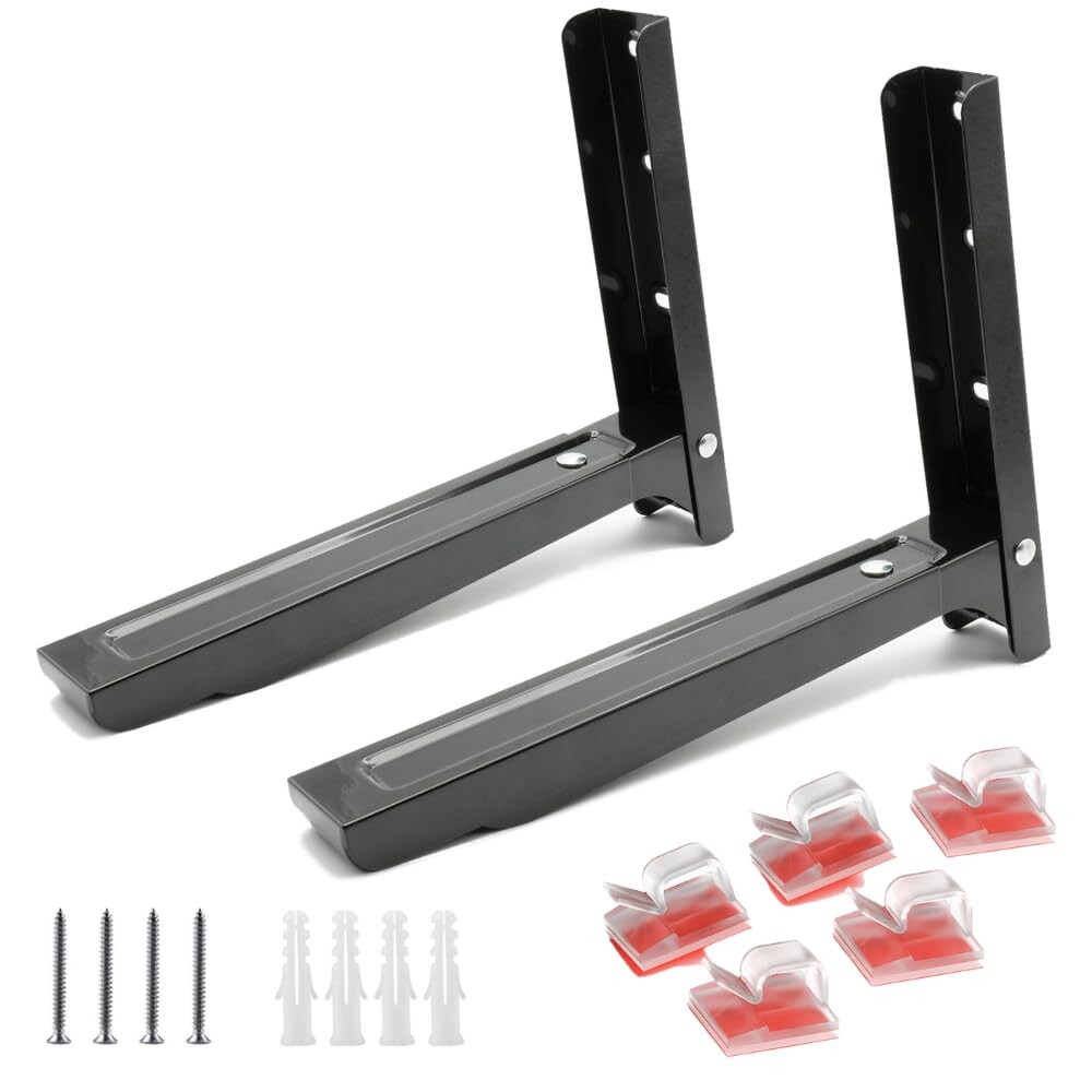 Universal Microwave Oven Wall Mount Shelf with Anti-Slide Rubber Pads ...