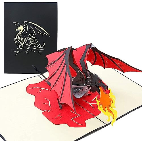 PopLife Fire Breathing Dragon 3D Pop Up Father's Day Card - Pop Up ...