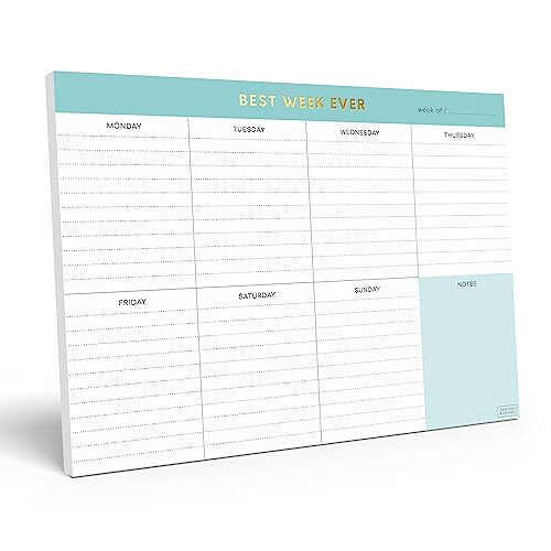 Sweetzer & Orange Weekly To Do List Pad. Minty Gold Weekly Planner ...