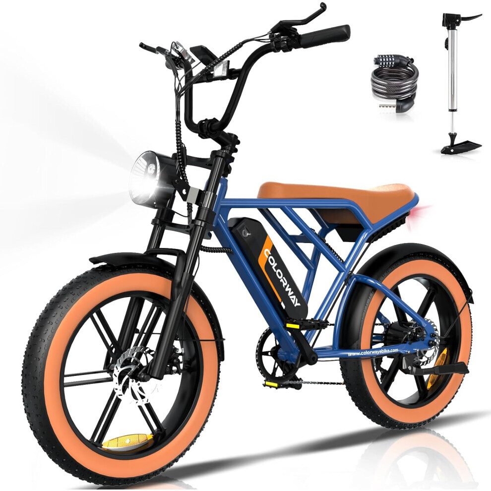 (COLORWAY Electric Bikes,20'' Off-Road EBike with 4.0 Fat Tire,250W Motor and 48V 15Ah Battery ...